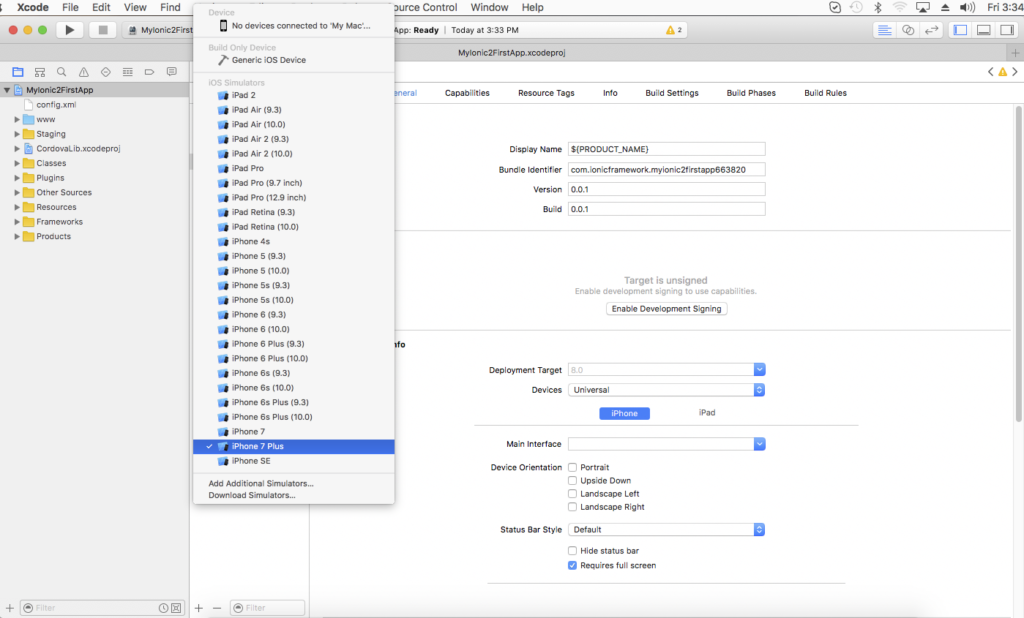 How to run Ionic 2 app on iOS Devices / Simulators | iCodersLab